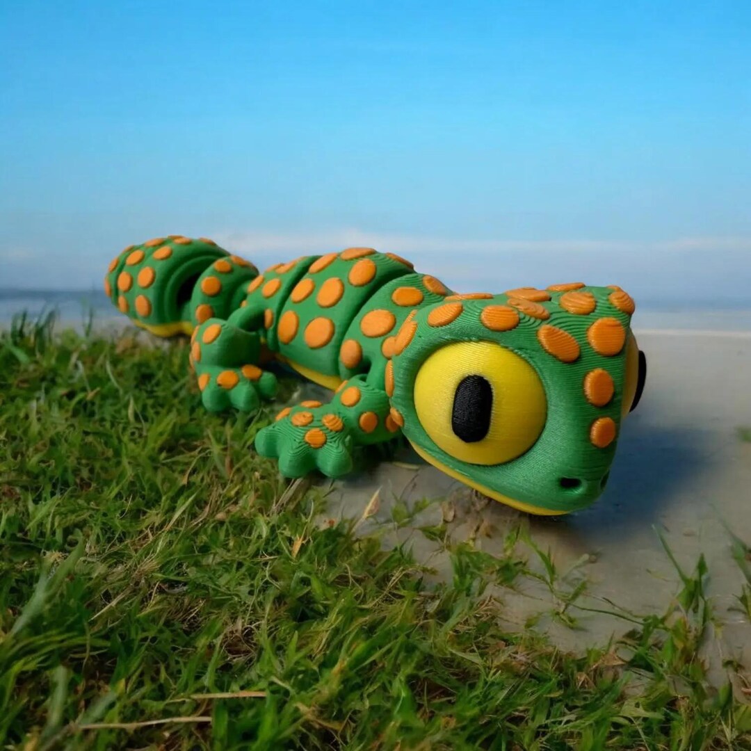 Articulating Leopard Gecko 3D Printed Poseable Gecko Figurine Cute and ...