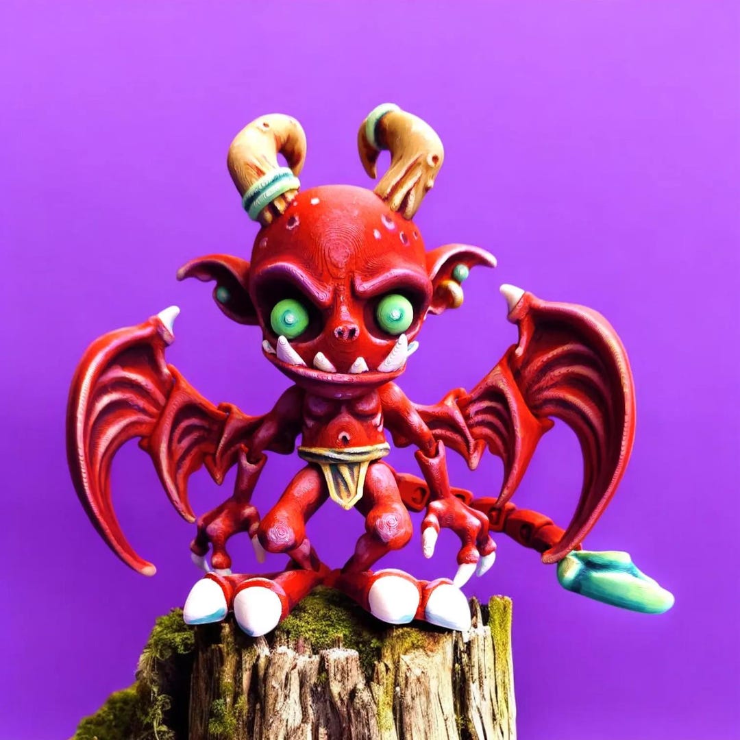 Articulated Imp Figurine 3D Printed Mythical Collectible & Poseable ...