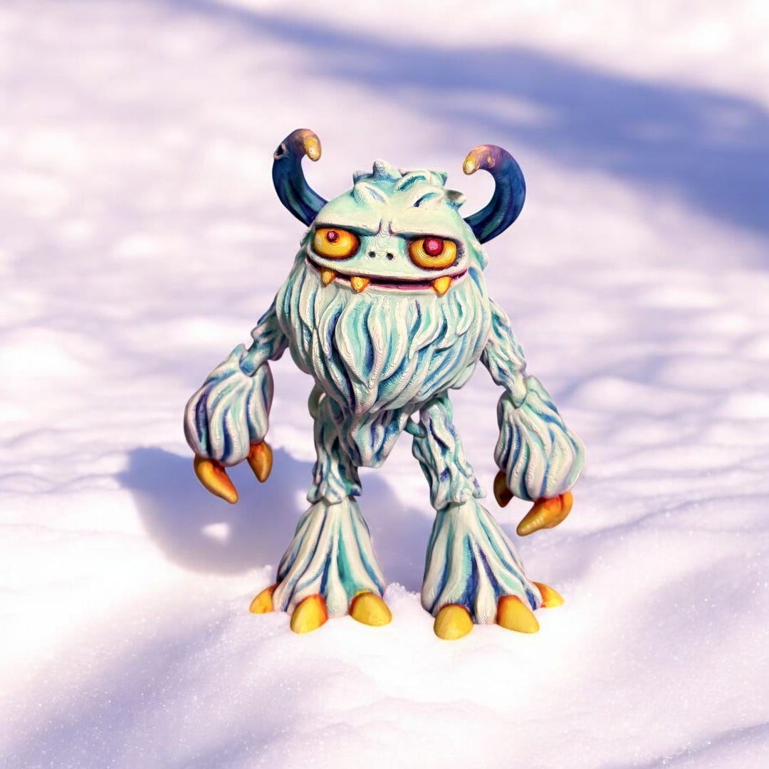 Creepy Yeti 3D Printed Spooky Monster Figurine Unique Collectible Desk ...