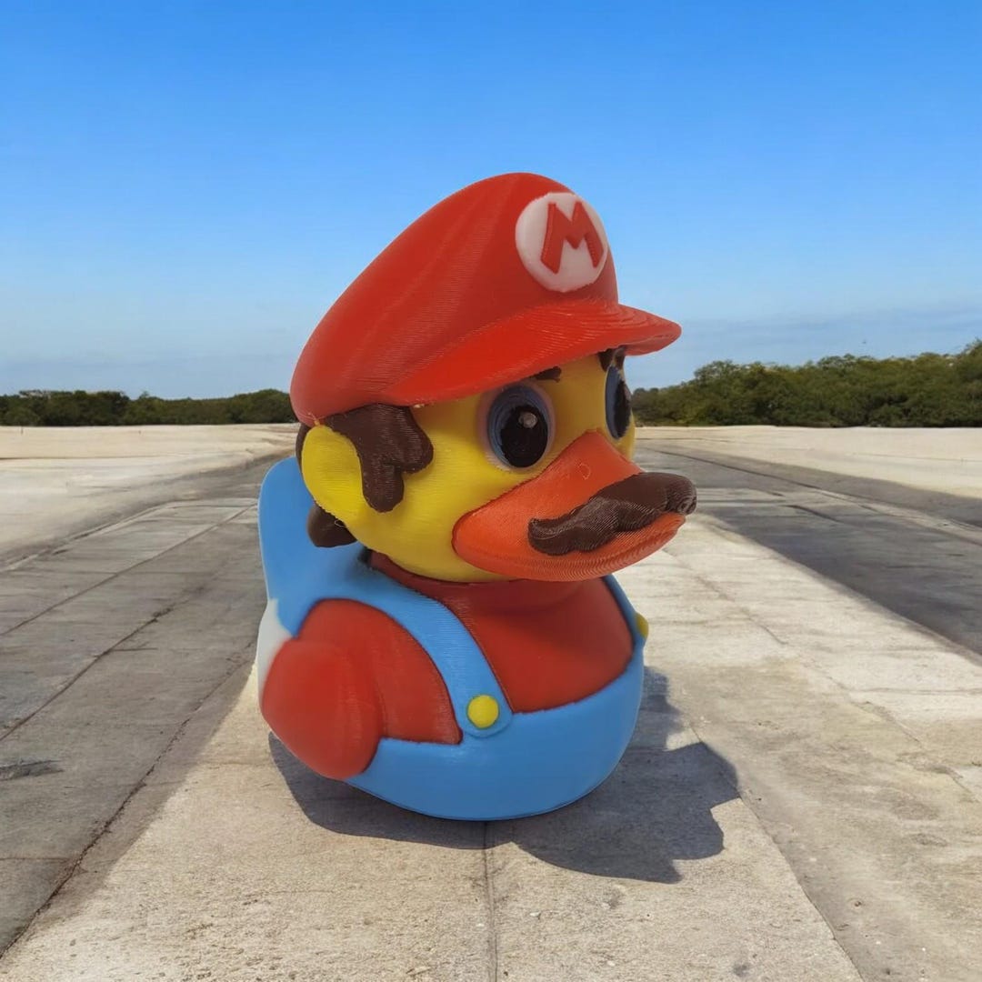 Mario-themed Rubber Duck 3D Printed Fun Collectible for Nintendo Fans ...