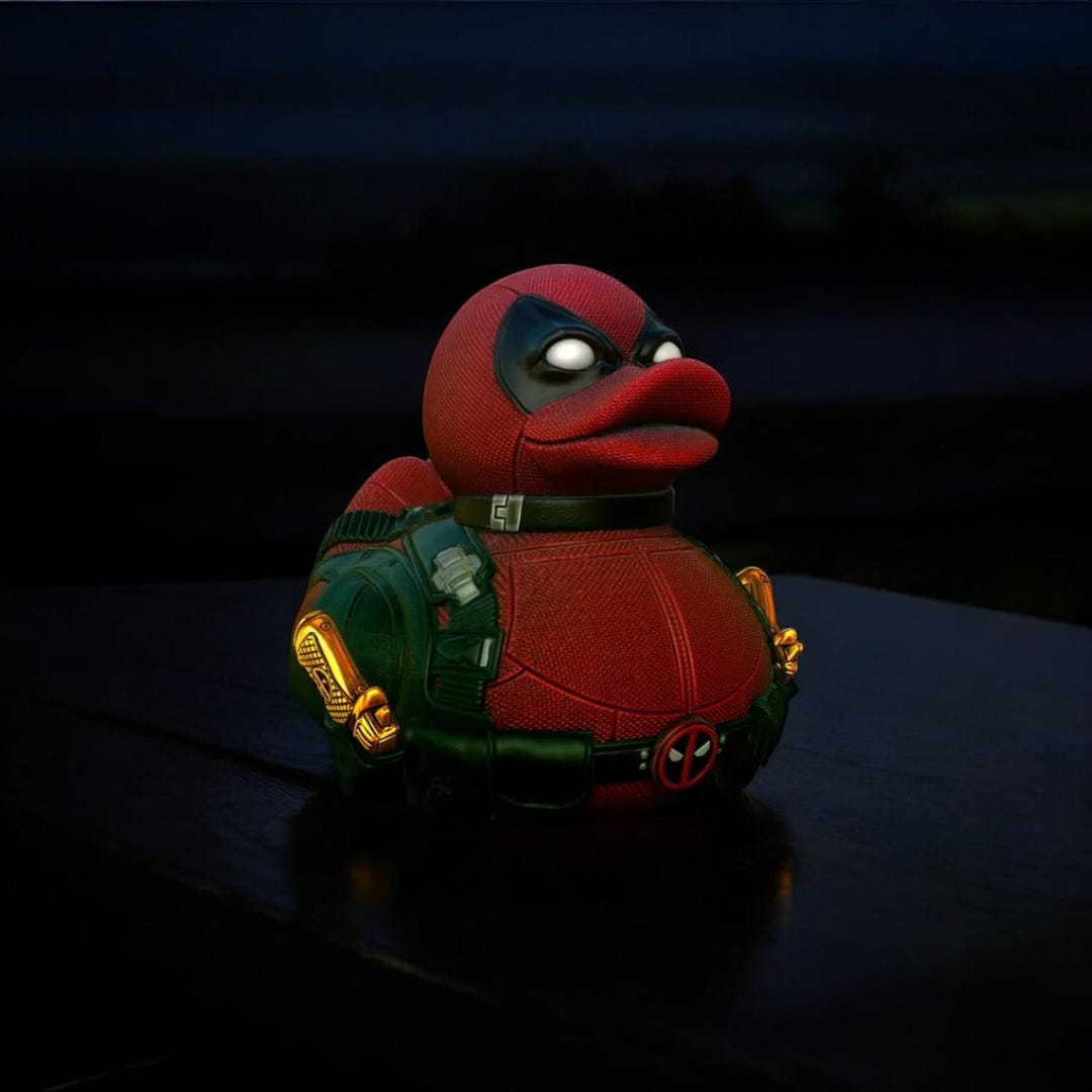 Deadpool-themed Rubber Duck 3D Printed Hilarious Collectible Display ...