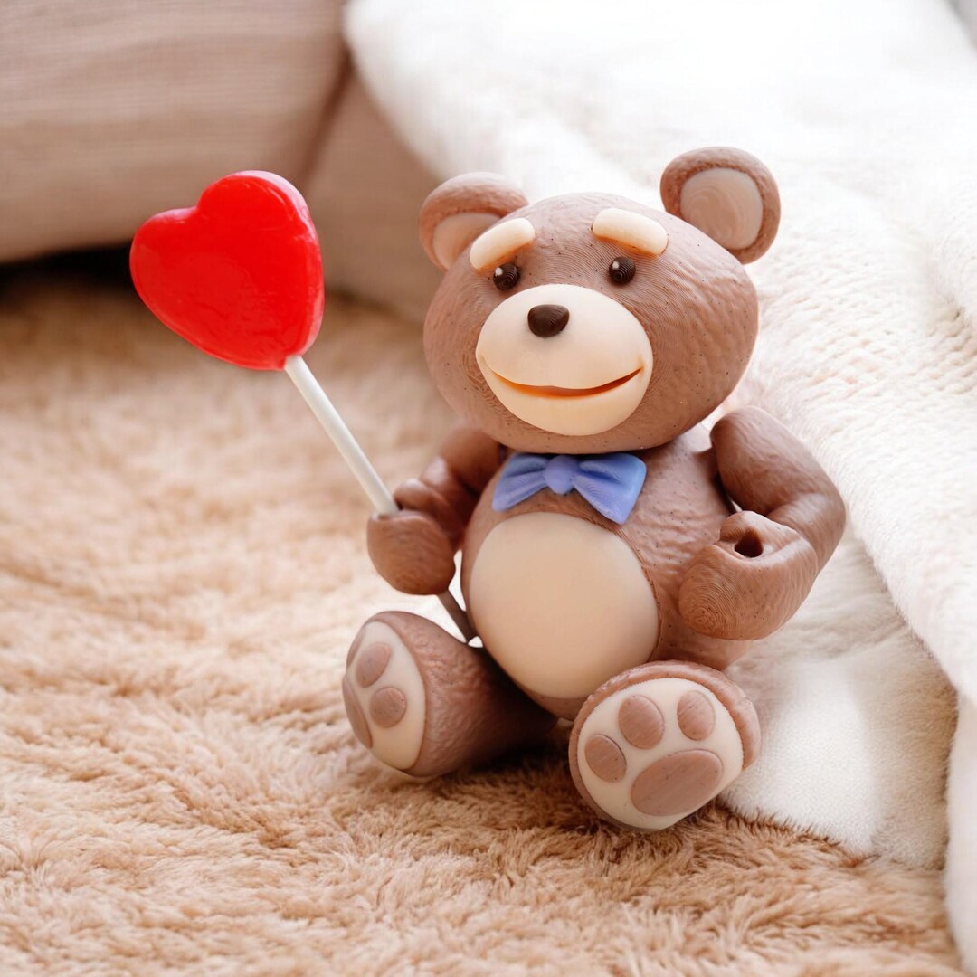 Flexi Factory Teddy Bear 3D Printed Articulated Bear Fidget Toy ...