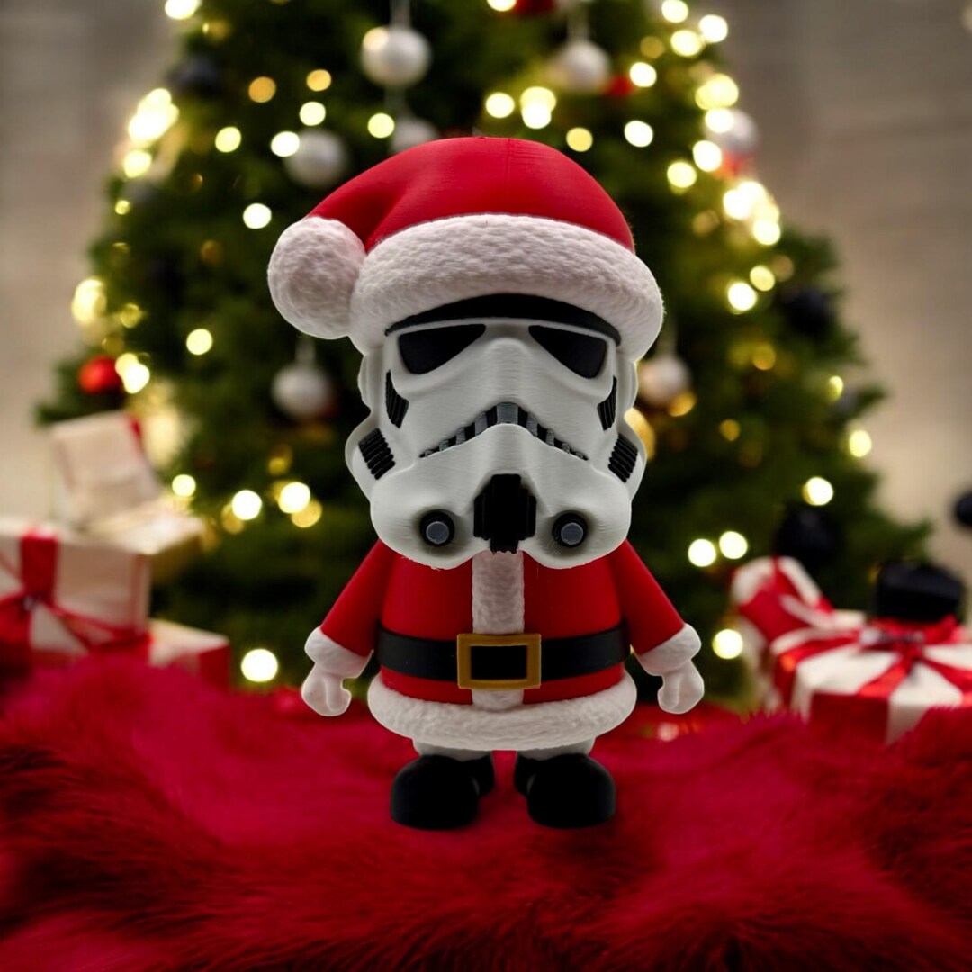 Stormtrooper Santa Figurine 3D Printed Christmas Stormtrooper Figurine ...