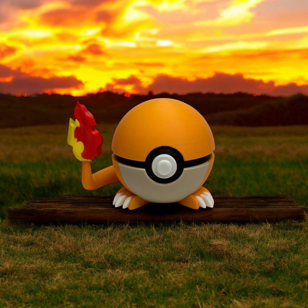 Charmander Themed Monster Ball Unique Pokémon-inspired Collectible 3D ...