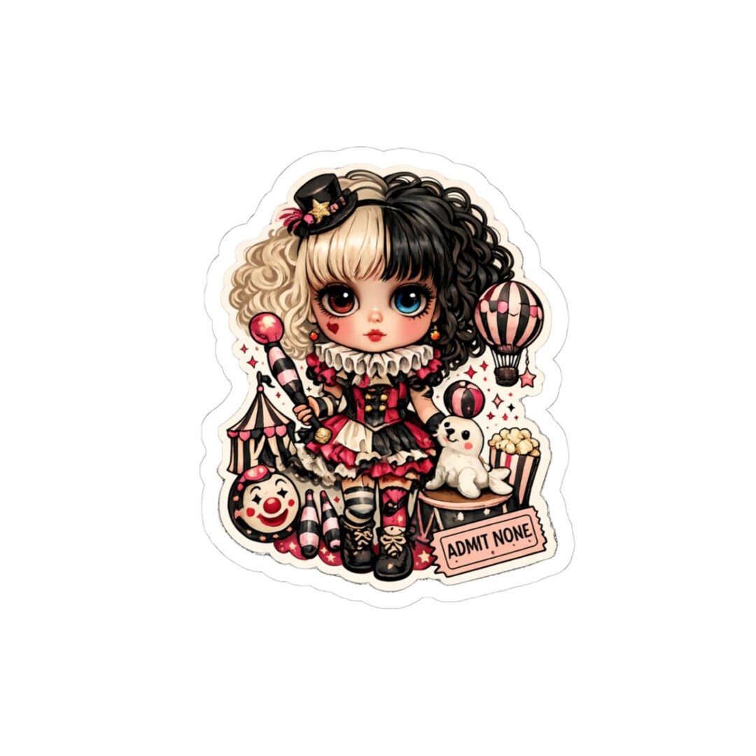 Curious Circus Girl Doll Sticker - Etsy