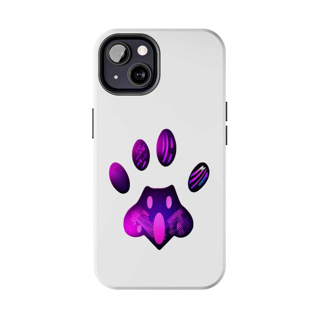 Cute Paw Print Neon Tough Phone Case - Etsy