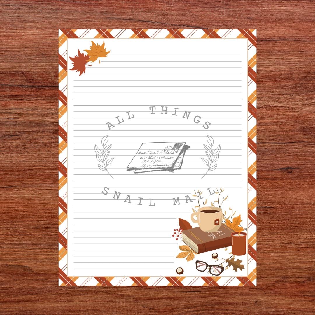 Fall Reading - 50 Double-sided Loose Sheets of 8.5 X 11 Stationery - Etsy