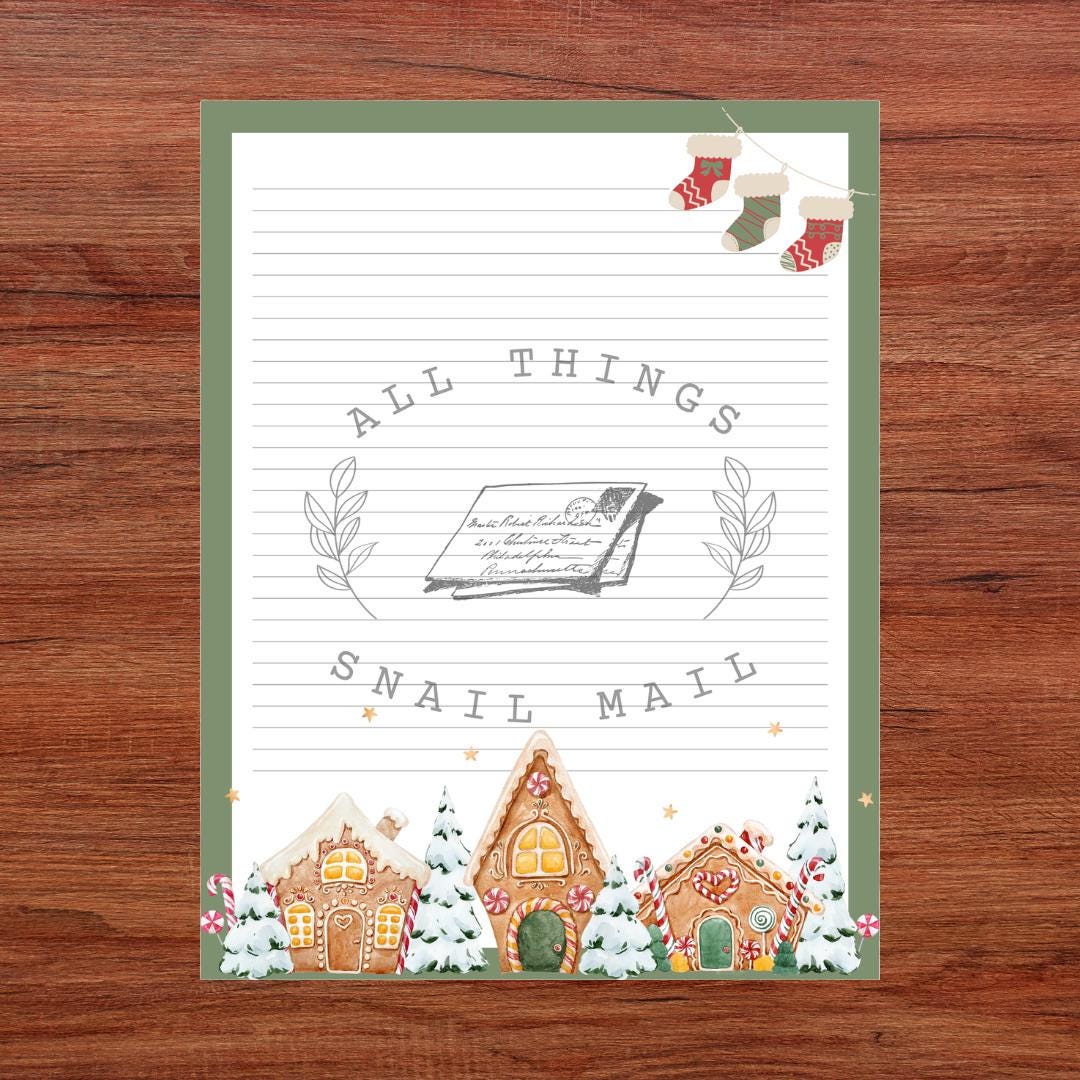 Stationery Gingerbread Houses - Etsy