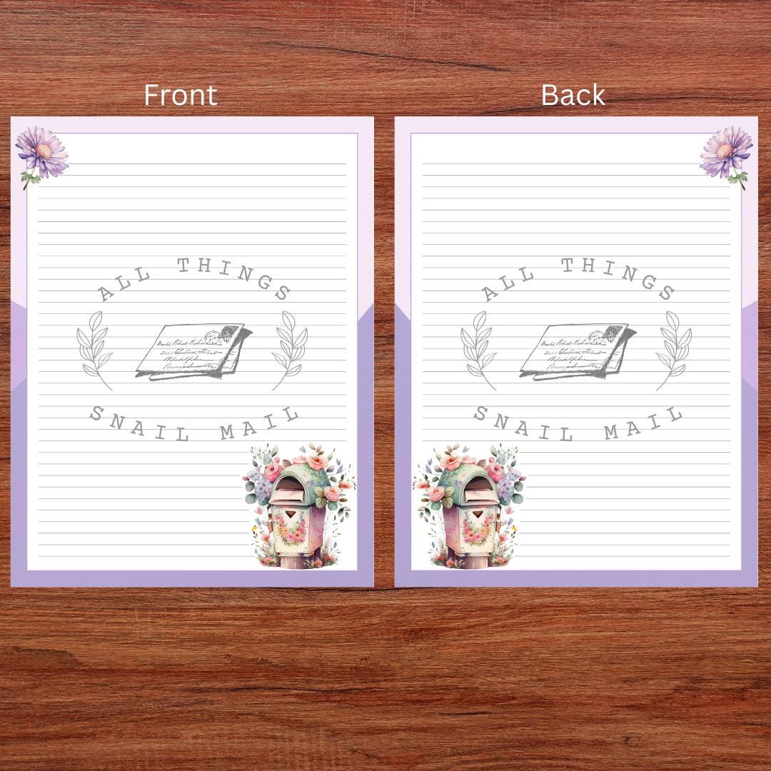 Mailbox With Flowers - 50 Double-sided Loose Sheets of 8.5 X 11 ...