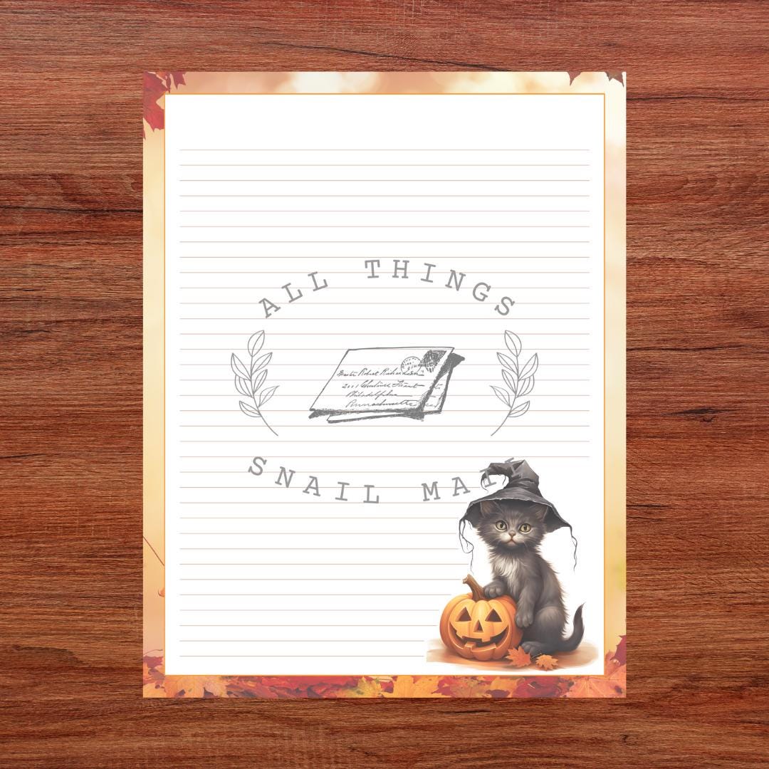 Halloween Black Cat - 50 Double-sided Loose Sheets of 8.5 X 11 ...