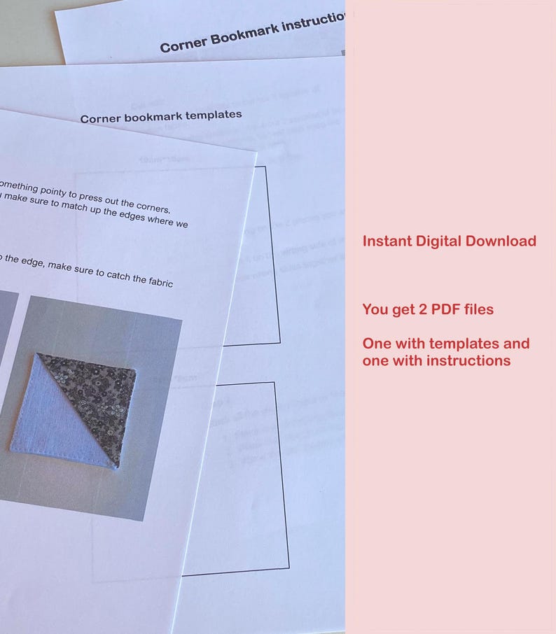 Corner Bookmark Pattern Pdf Diy - Etsy