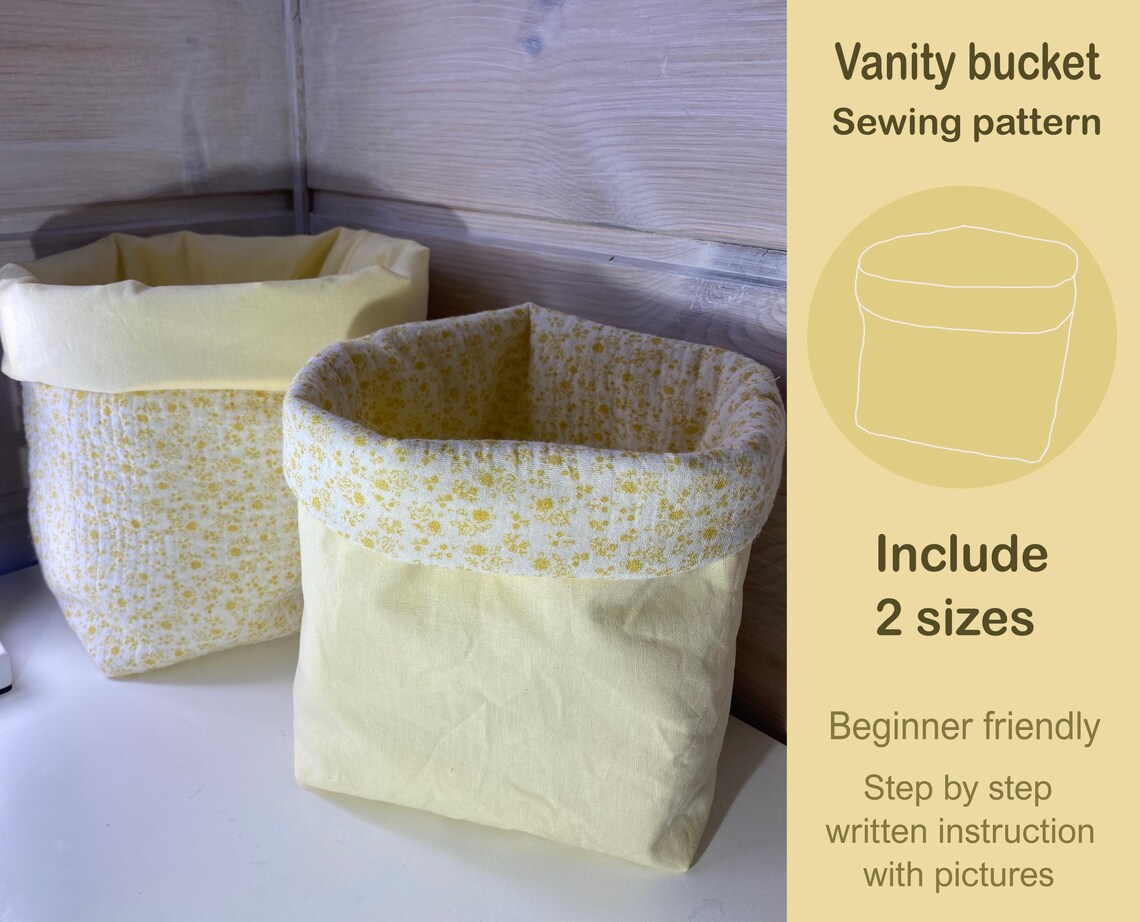 Vanity Bucket PDF Sewing Pattern - Etsy