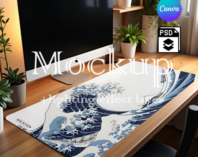 Desk Mat Mockup Psd, Mouse Pad Mockup, Desk Pad Mockup, Printify Desk ...