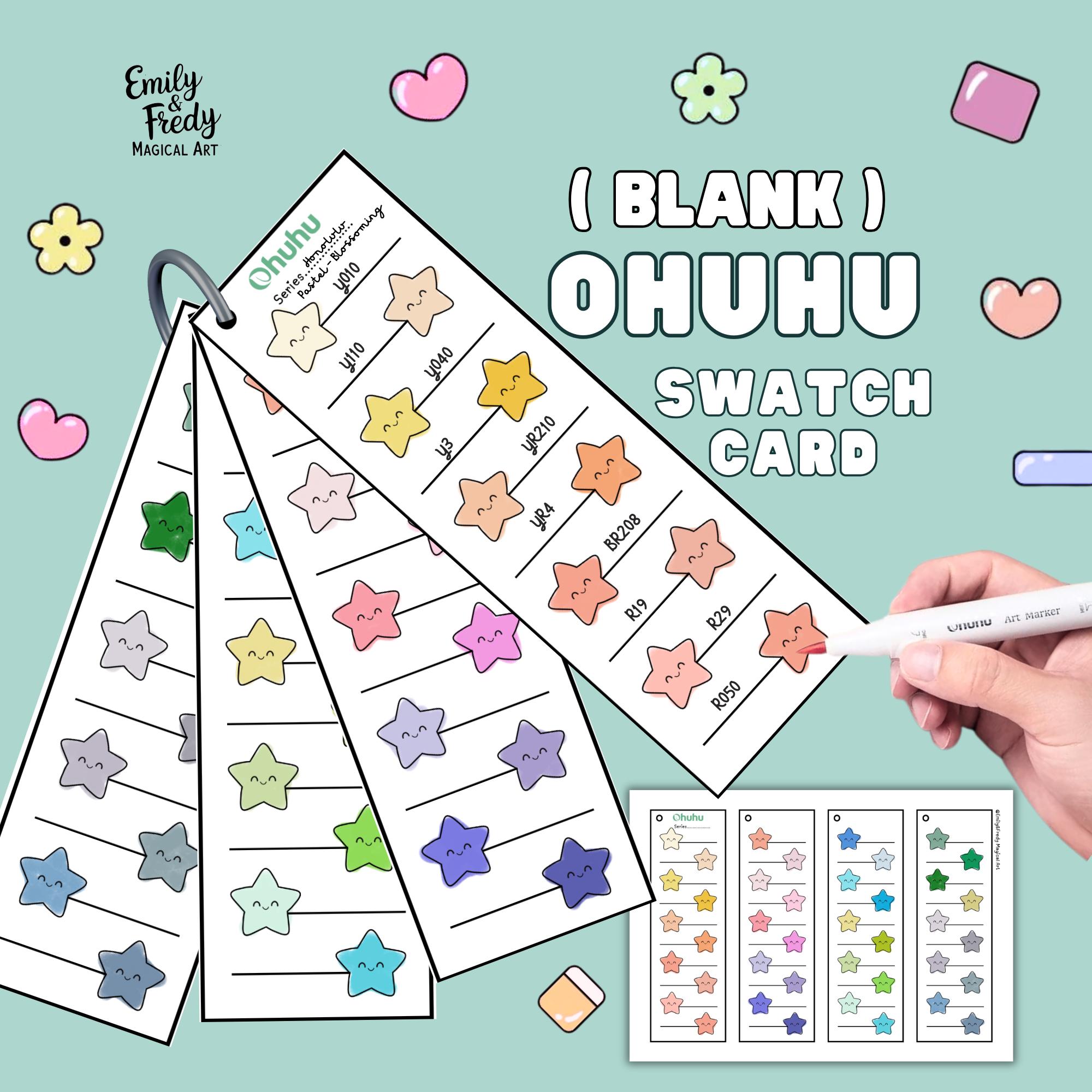 Ohuhu Marker Swatch Card Template: Printable Color Chart (digital ...