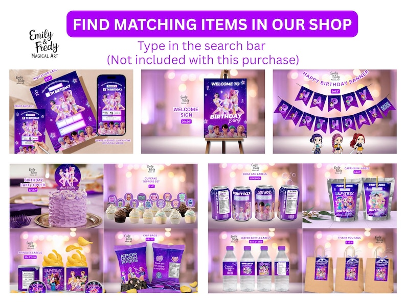 Kpop Demon Hunter Food Tent Cards, Anime Chibi Party Decor (digital ...