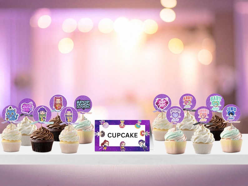 Kpop Demon Hunter Food Tent Cards, Printable Anime Party Decor, Buffet ...