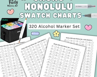 Ohuhu Honolulu 320-color Marker Swatch Charts | Printable PDF, Alcohol ...
