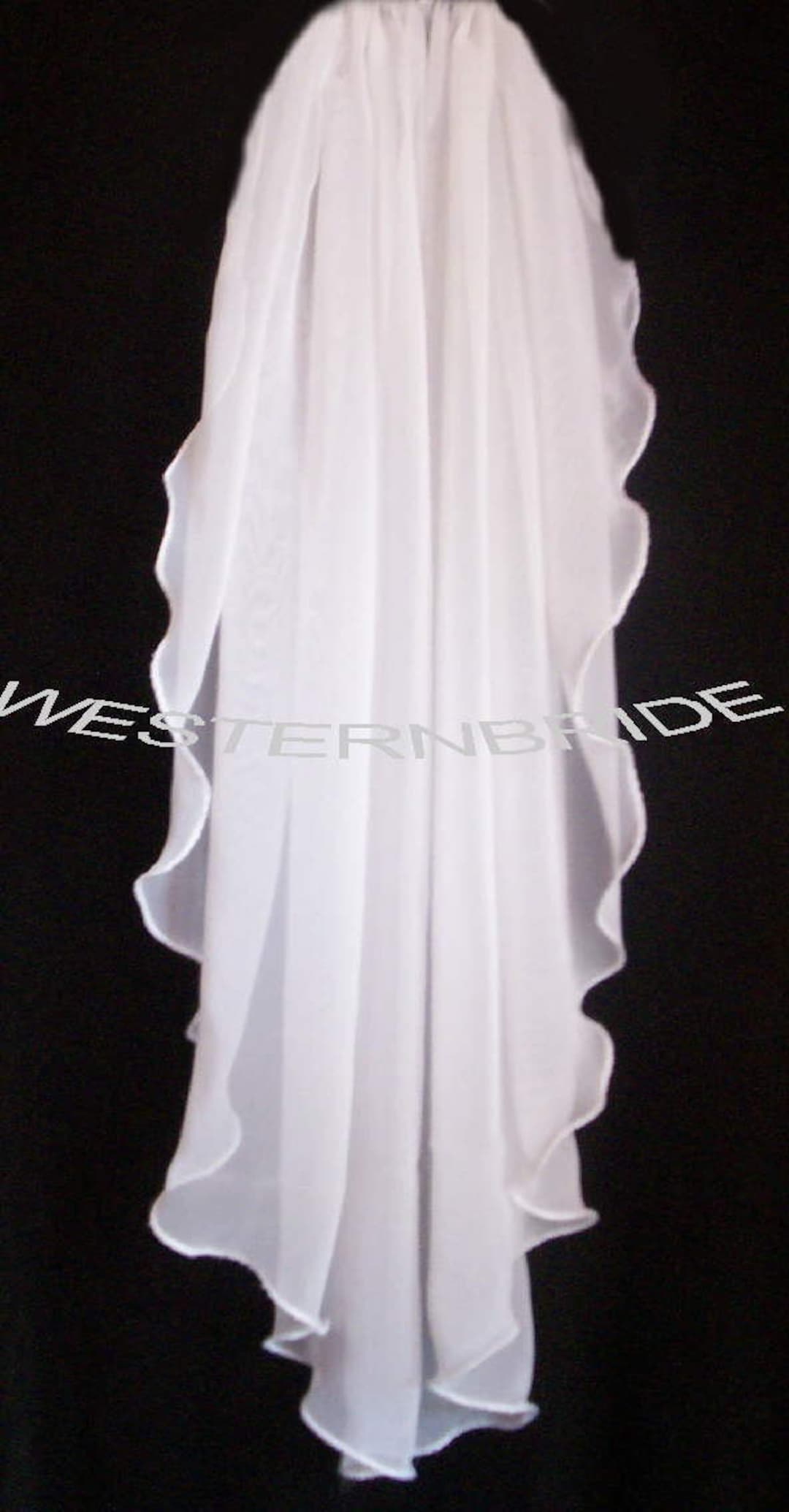 Elegant Chiffon Wedding Bridal Veil. White or Ivory Your - Etsy