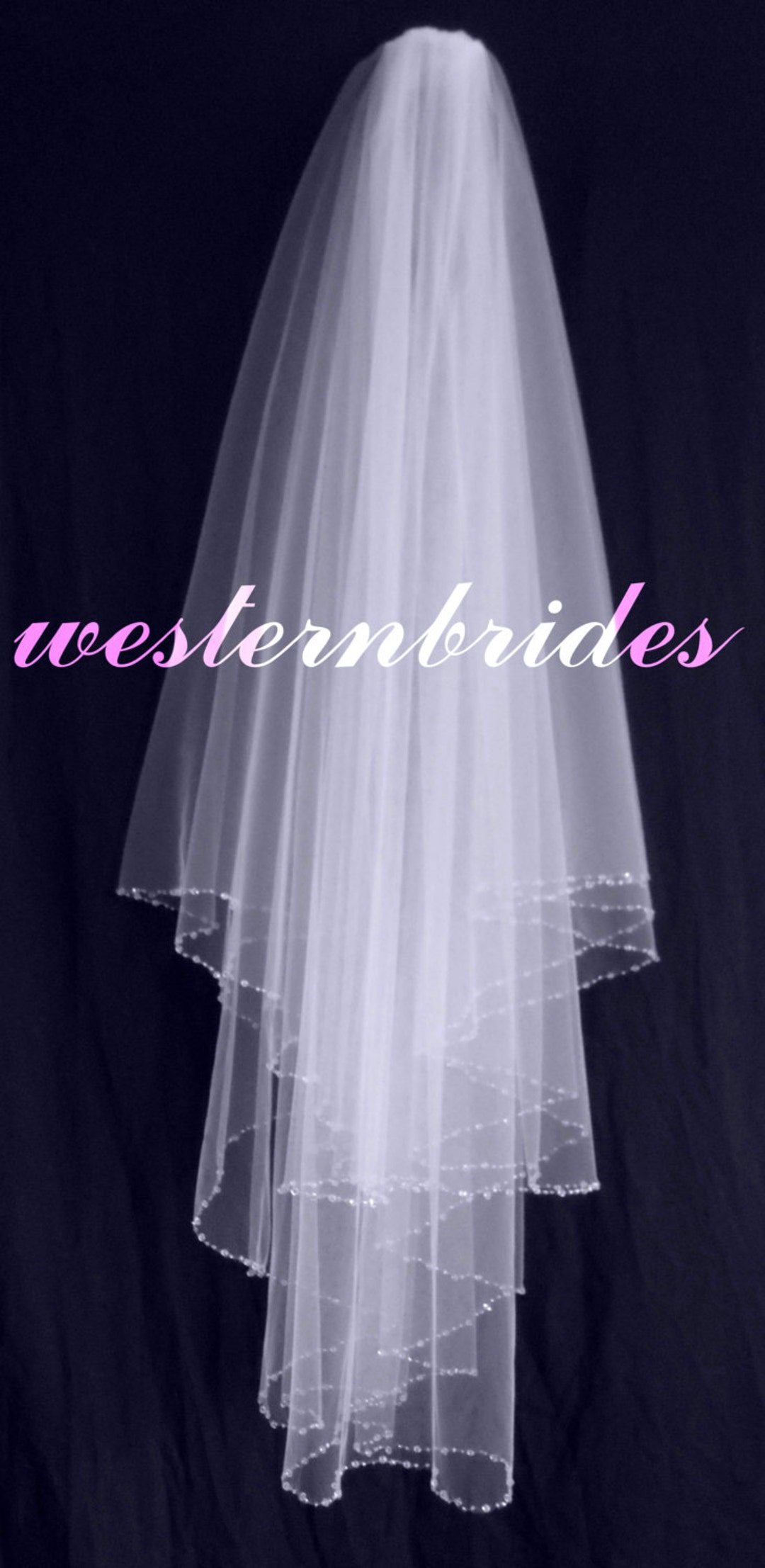 Bridal Wedding 2 Tier Waterfall Cascade Style Veil With - Etsy