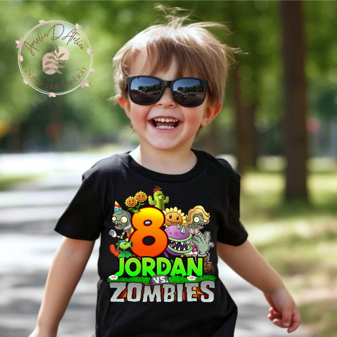 PVZ Birthday Shirt, Plants Vs Zombie Birthday Party Theme, Personalized ...