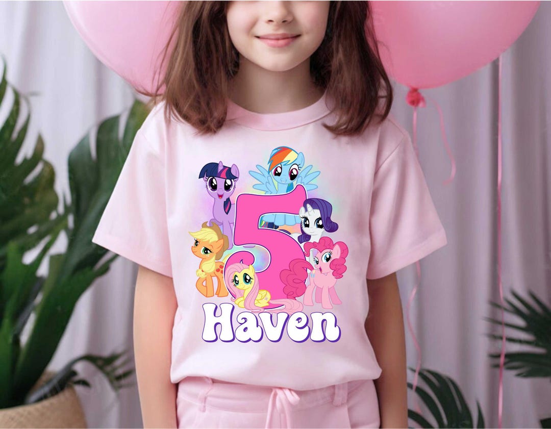 Poni Birthday Girl T-shirt, Magic Poni Bday Theme Party Shirt, Birthday ...