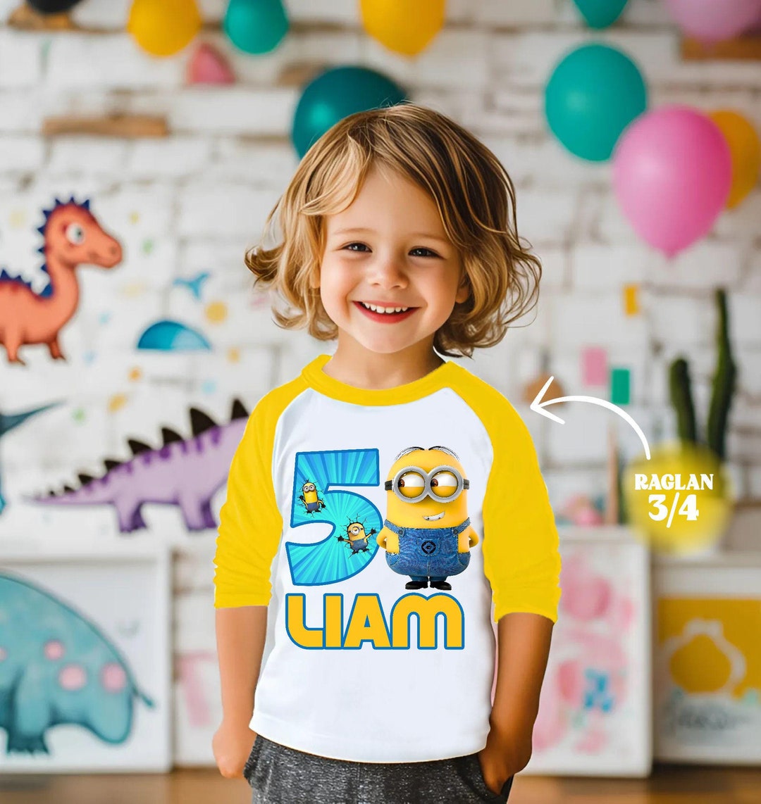 Custom Birthday Boy Shirt, Mini Yellow Birthday Party Theme ...