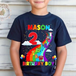 Custome Numberblocks Birthday Shirt, Number 1-10 Bday Theme Party Shirt ...