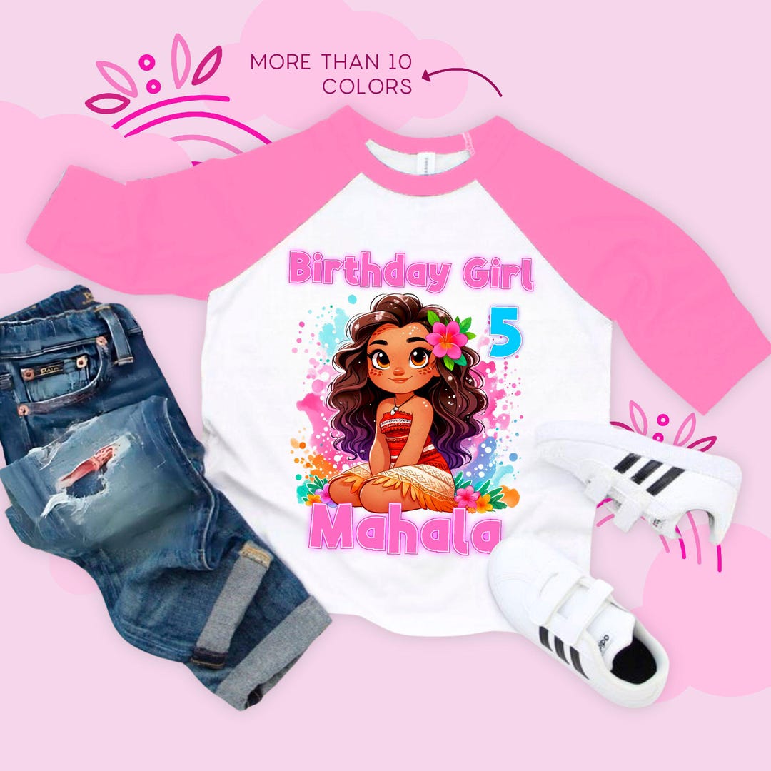 Princess Birthday Shirt, Moana Theme Party, Maui, Hei Hei,pua, Moana ...