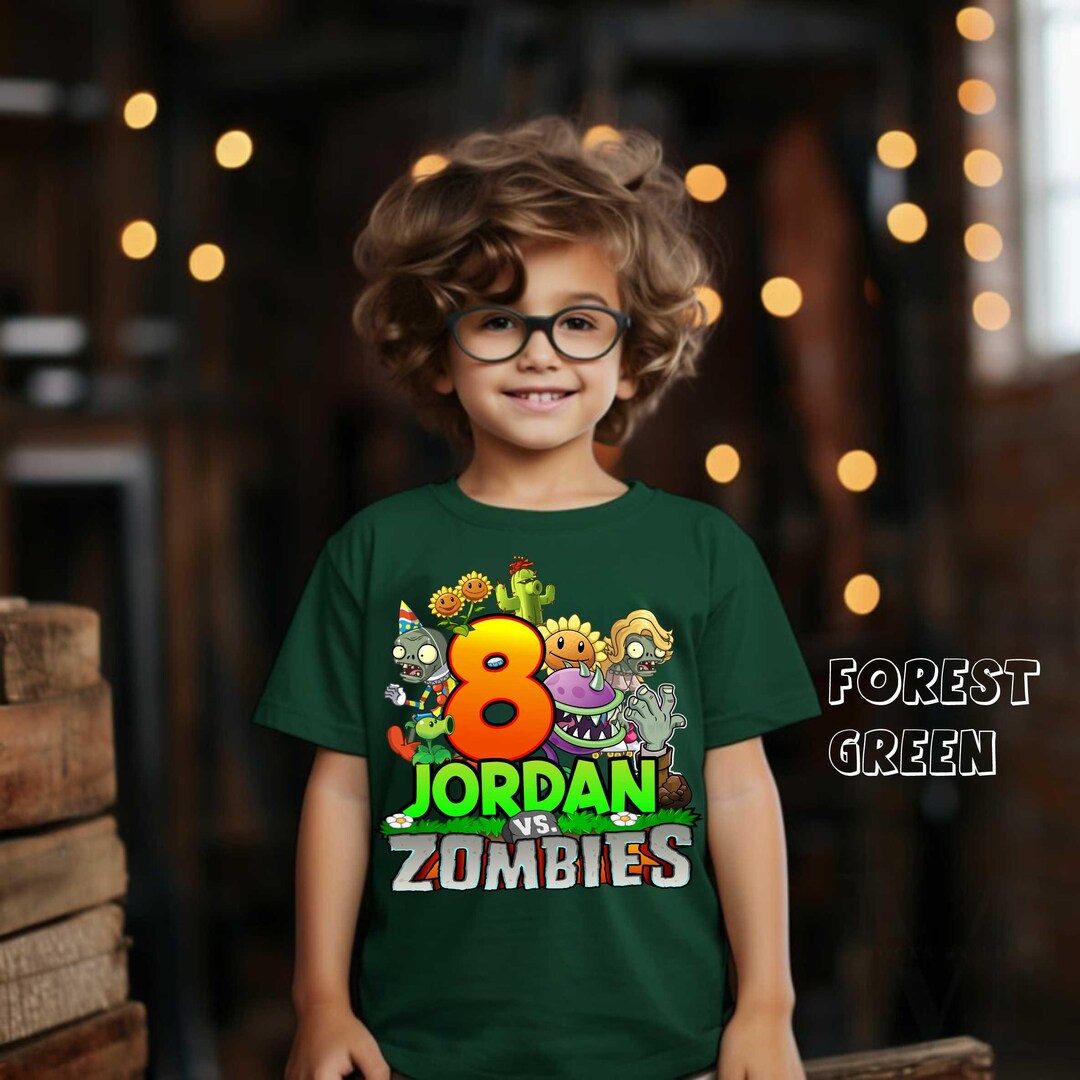 PVZ Birthday Shirt, Plants Vs Zombie Birthday Party Theme, Personalized ...