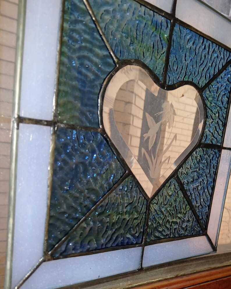 Hummingbird Heart Bevel Suncatcher Panel - Etsy