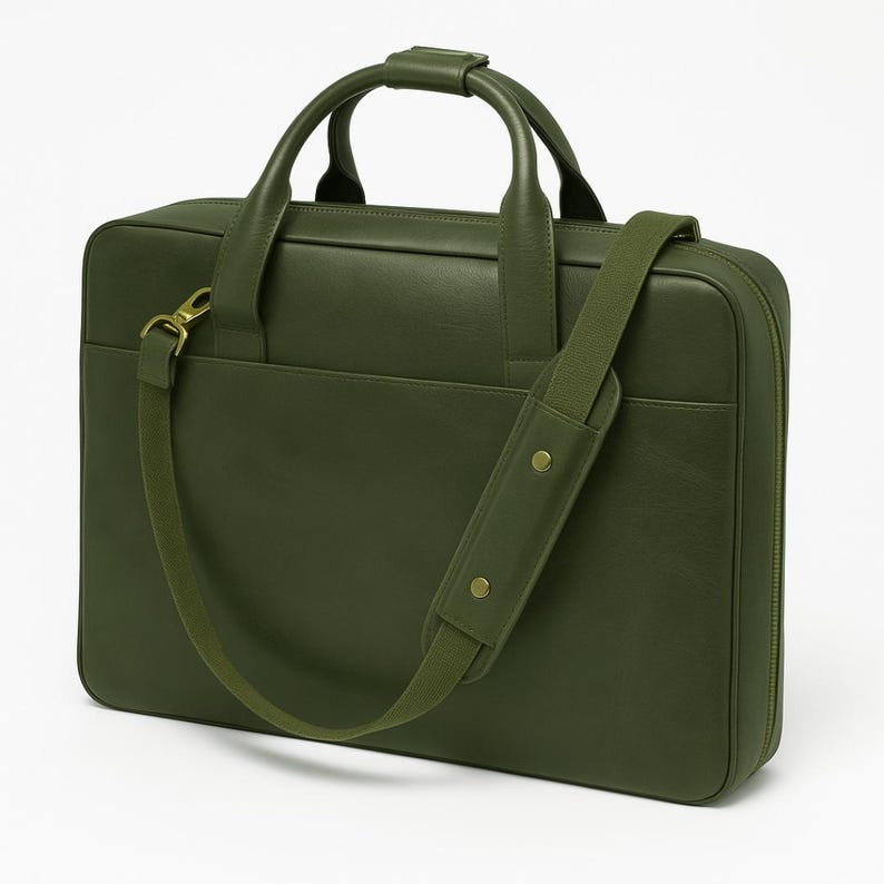 Handmade Leather Laptop Bag 16” Briefcase Leather Crossbody Shoulder ...
