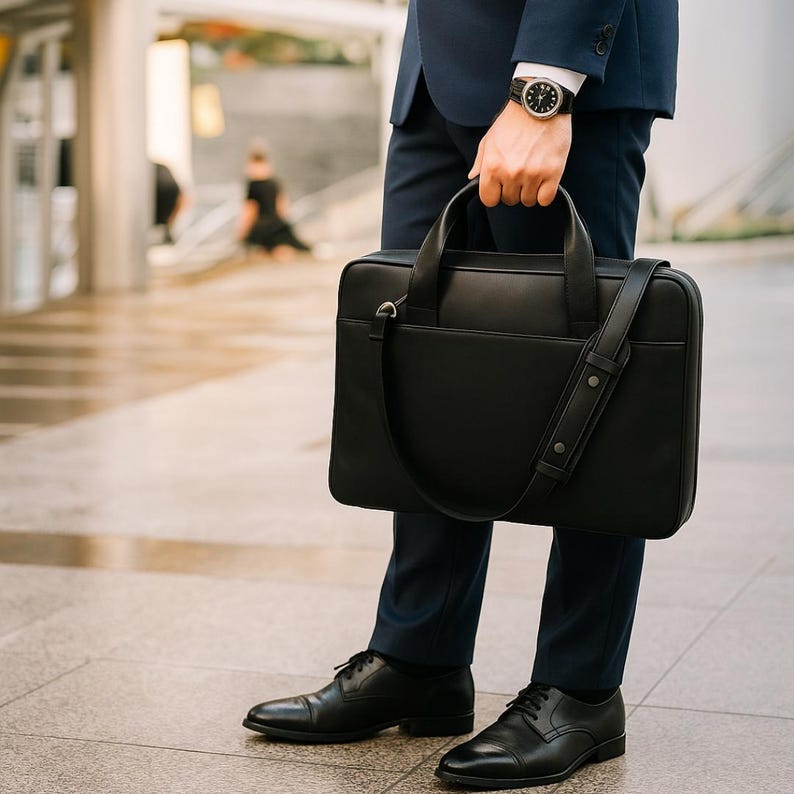 Handmade Leather Laptop Bag 16” Briefcase Leather Crossbody Shoulder ...