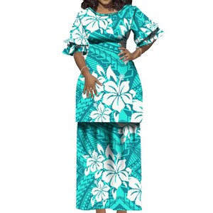 Tax Included New Style Polynesian Ruffle Sleeve Crew Neck Samoan ...