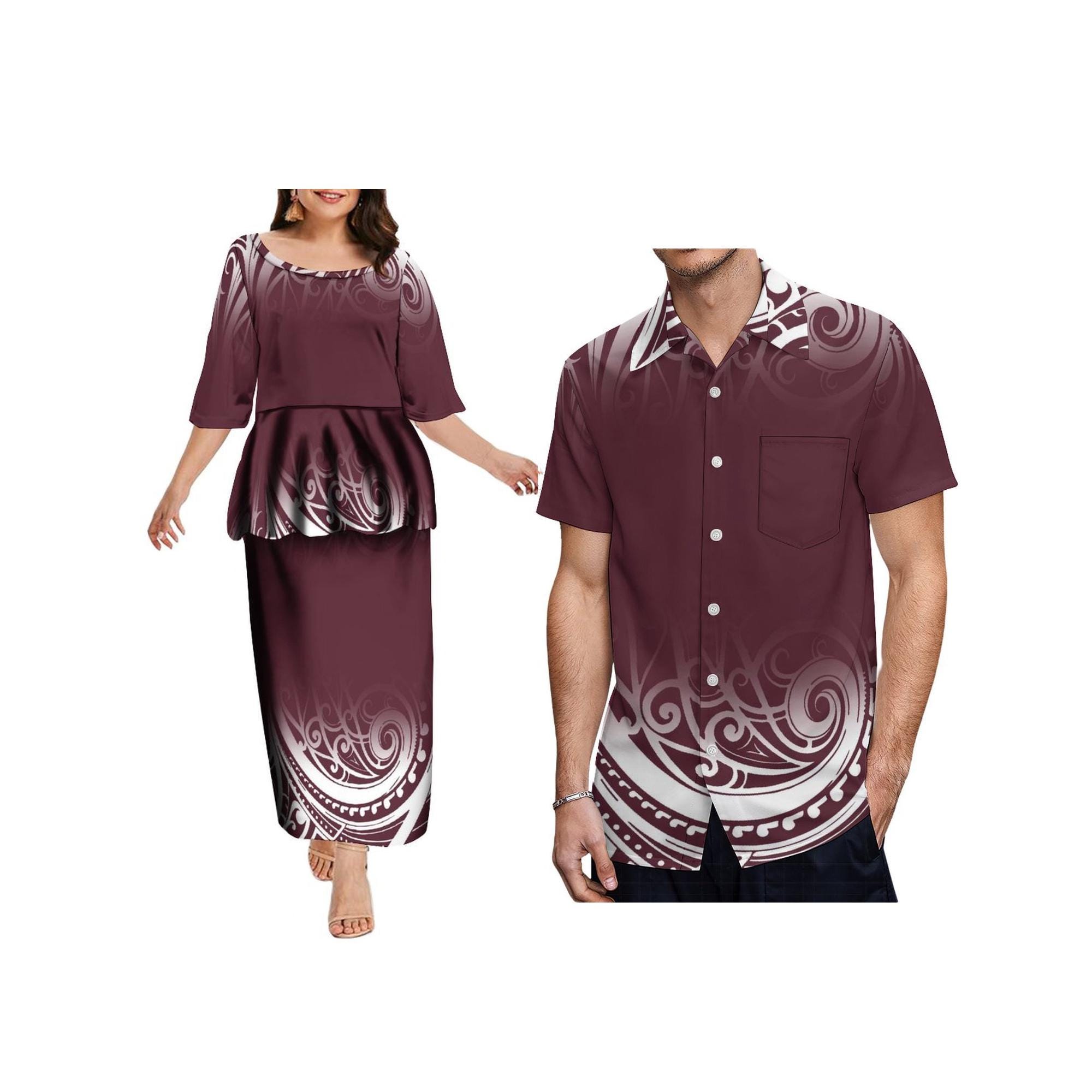 Print on Demand Samoan Puletasi Set Dress Polynesian Tribal Tongan ...