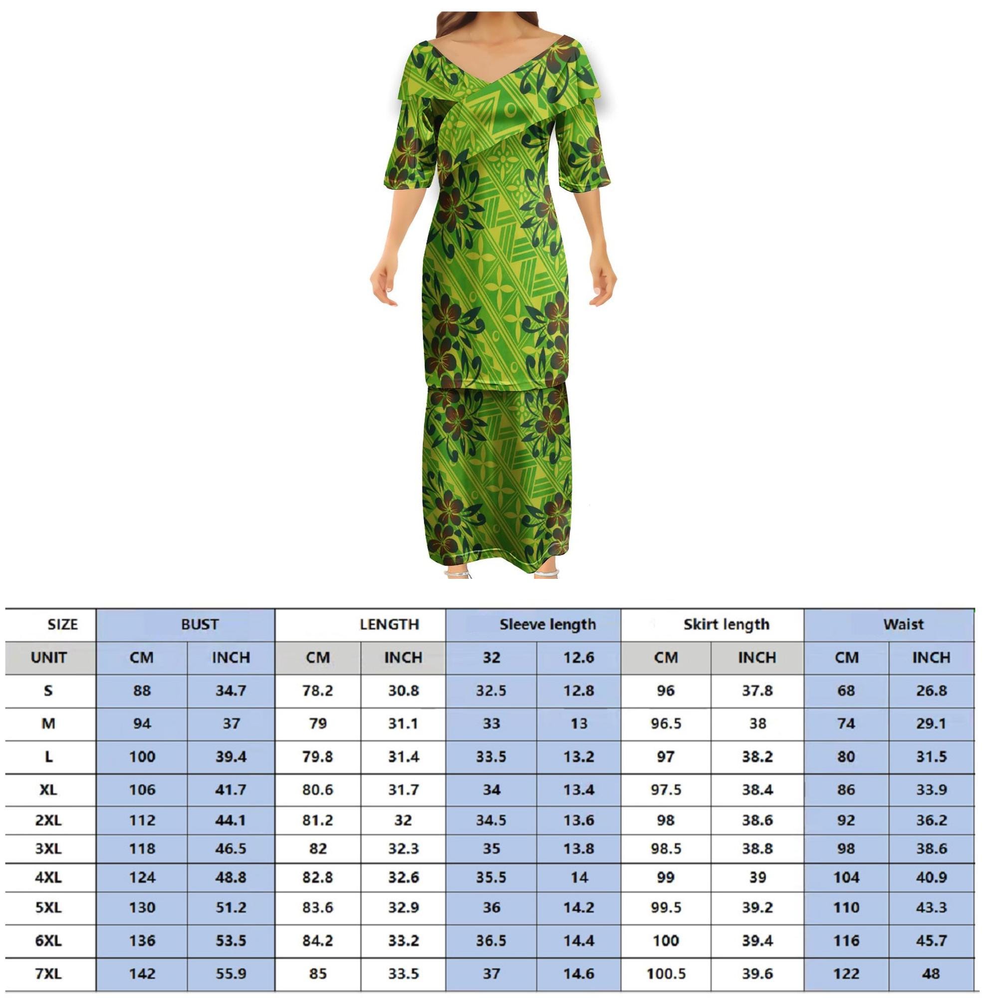 Tax Included New Custom Ruffle Trim V Neck Ladies Dress Tonga ...
