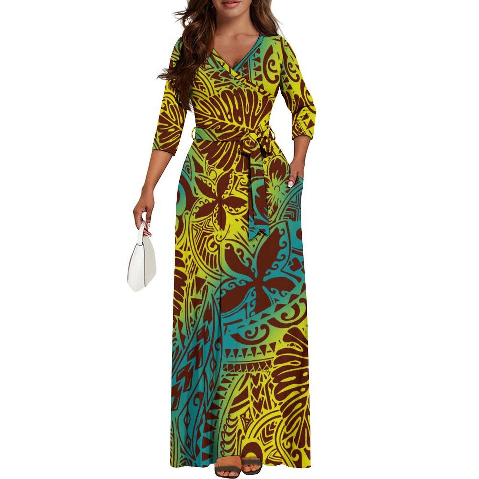 Free Shipping Custom Print Polynesian Island Design Ladies Plus Size ...