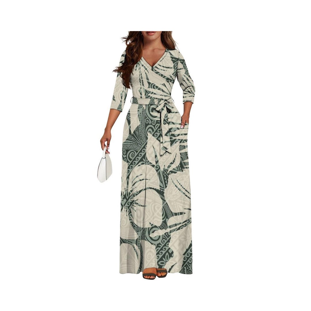 Free Shipping Custom Print Polynesian Island Design Ladies Plus Size ...