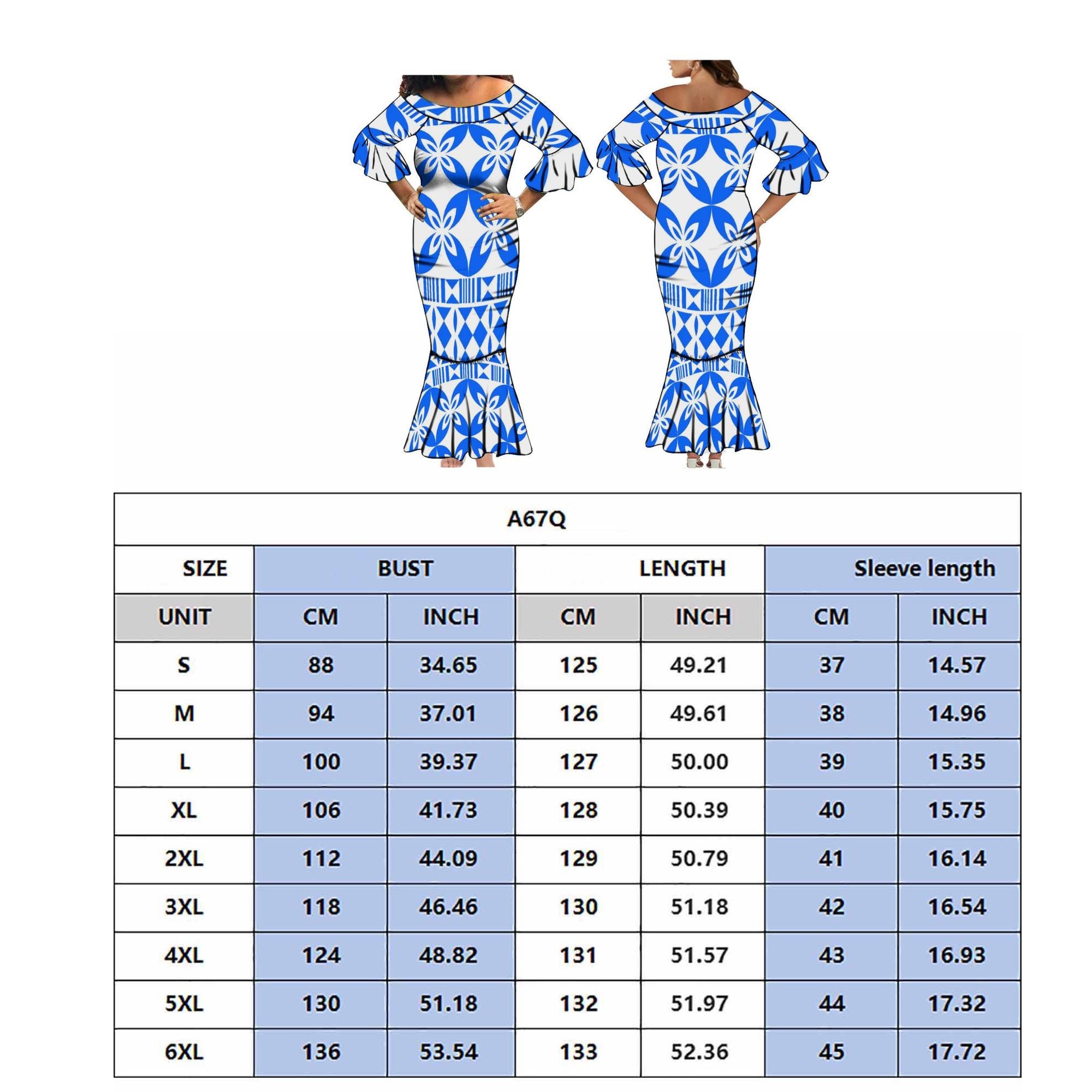Polynesian Lady Elegant Mermaid Dress New Hawaii Custom Print Women ...