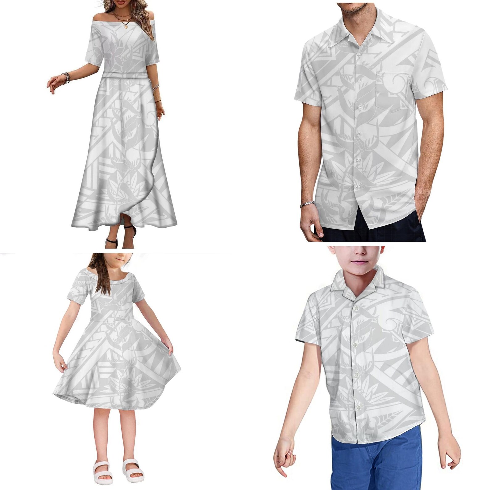 Custom Adult Children's Clothing 4-piece Set Polynesian Tribal Design ...