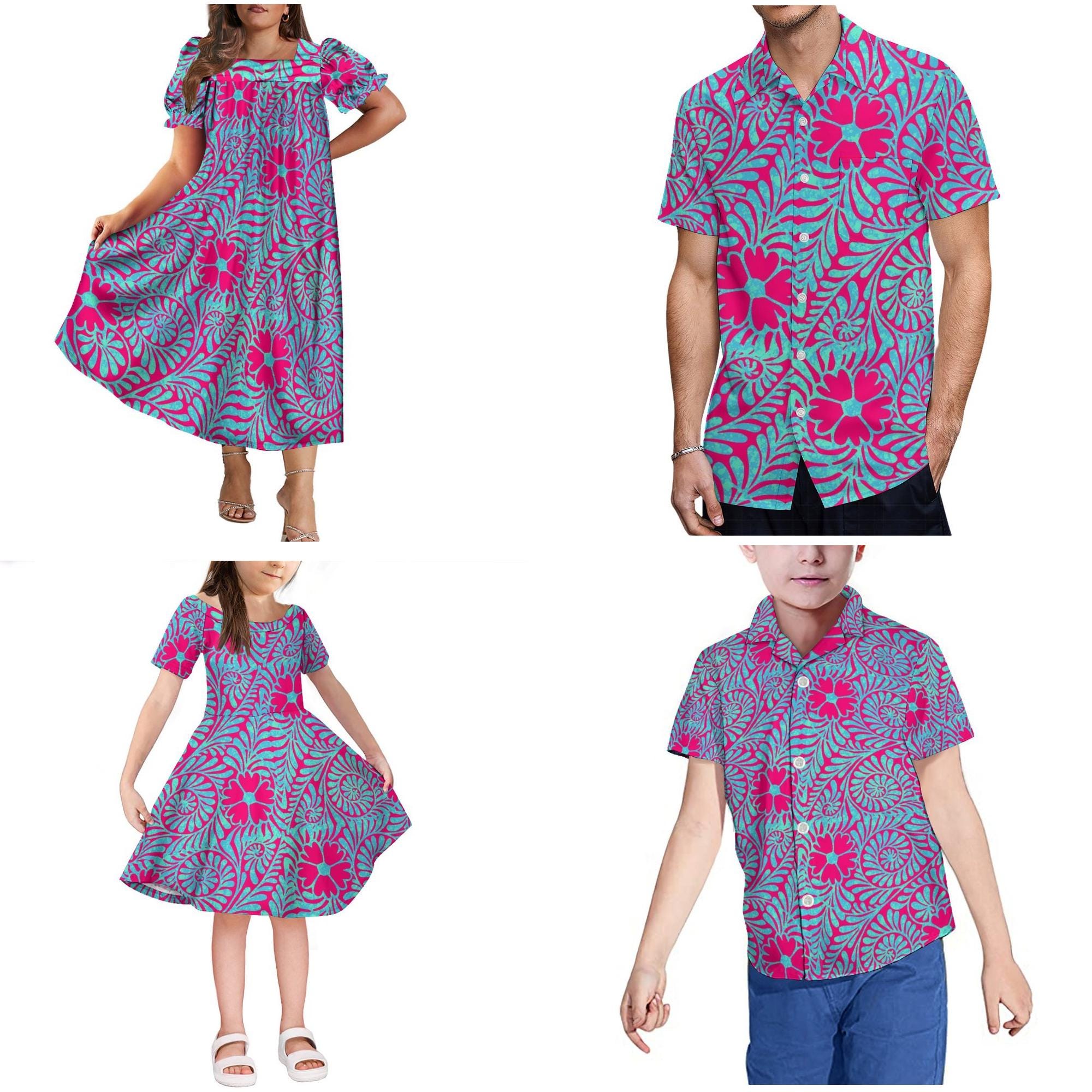 Custom Summer Family Set Parent-child Outfit Polynesia Samoa Print ...