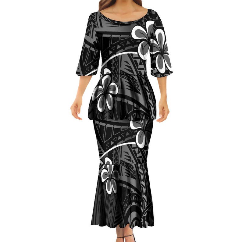 Polynesian Sublimation Print Tops and Skirt Mermaid Dress Elegant ...