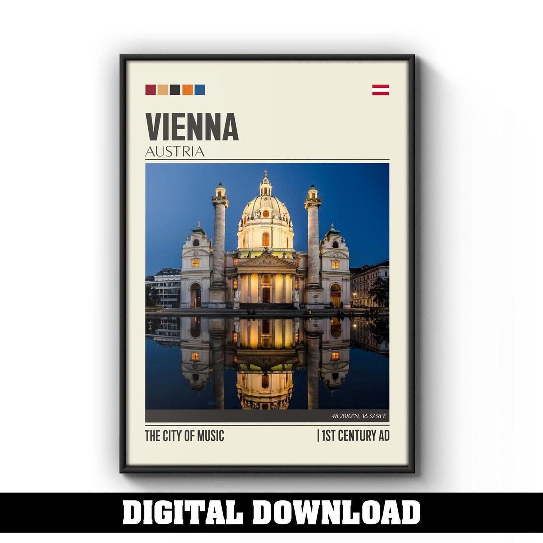 Vienna Poster Travel Print Digital File | Vienna Austria Art ...