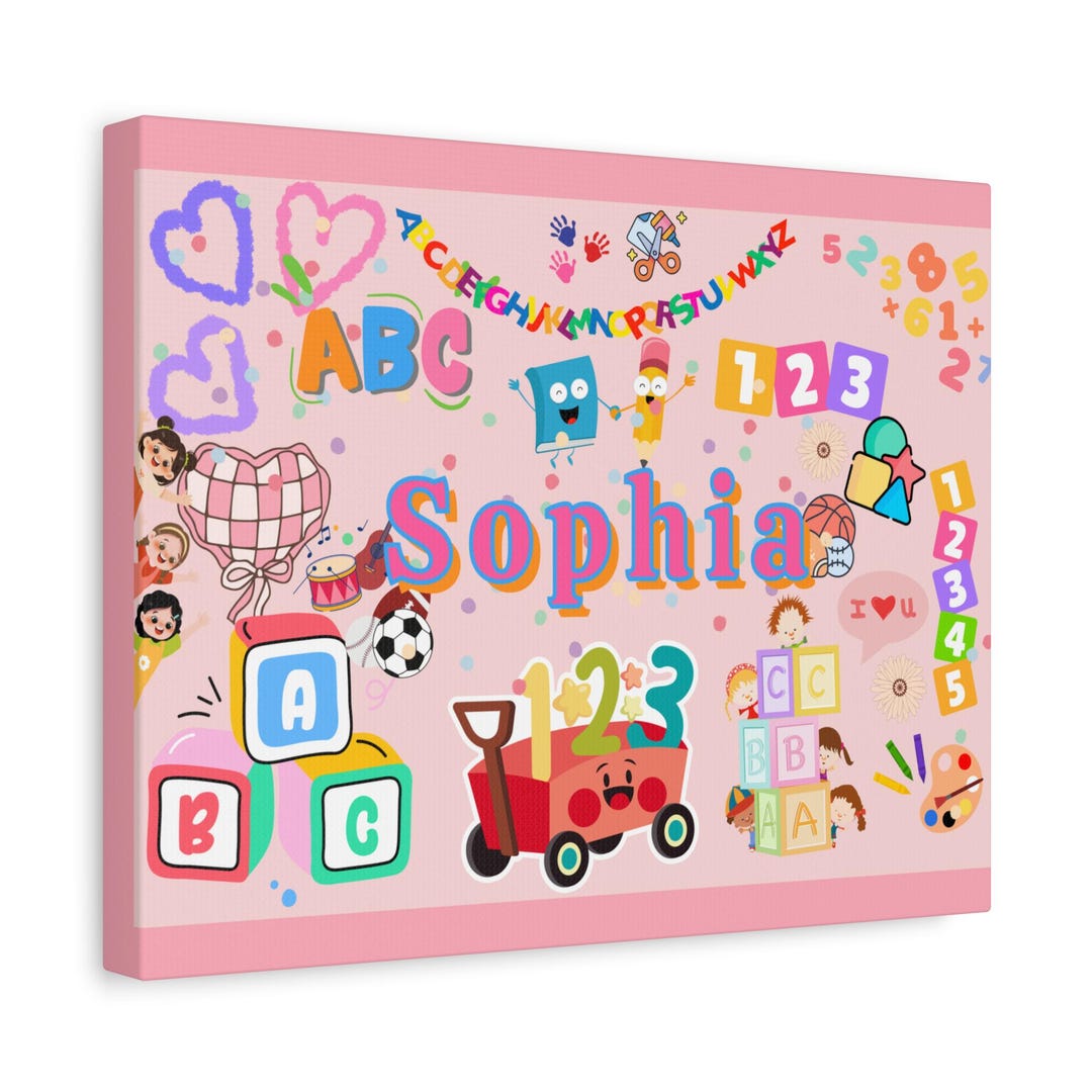 Personalized Kids Room Decor, Name Canvas, Alphabet Artwork, Colorful ...