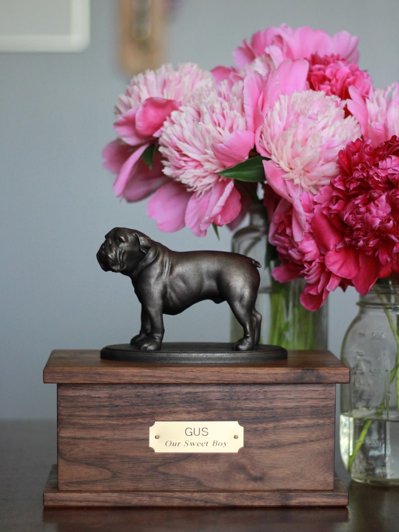 Custom Bronze-style Dog or Cat Memorial Urn, Personalized Pet Memorial ...