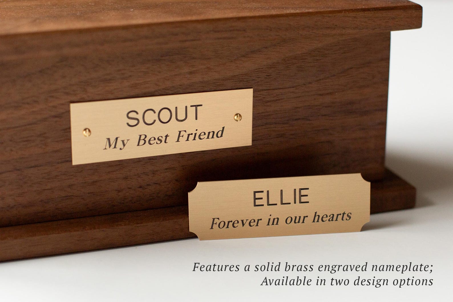 Custom Dog Sculpture Wooden Urn Box and Personalized Nameplate, Quality ...