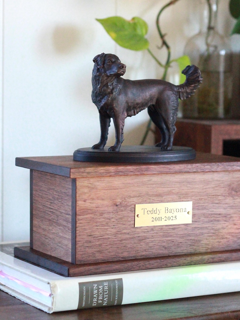 Custom Bronze-style Dog or Cat Memorial Urn, Personalized Pet Memorial ...