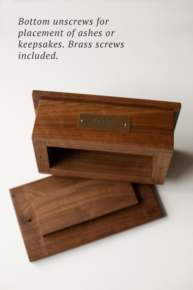 Custom Dog Sculpture Wooden Urn Box and Personalized Nameplate, Quality ...