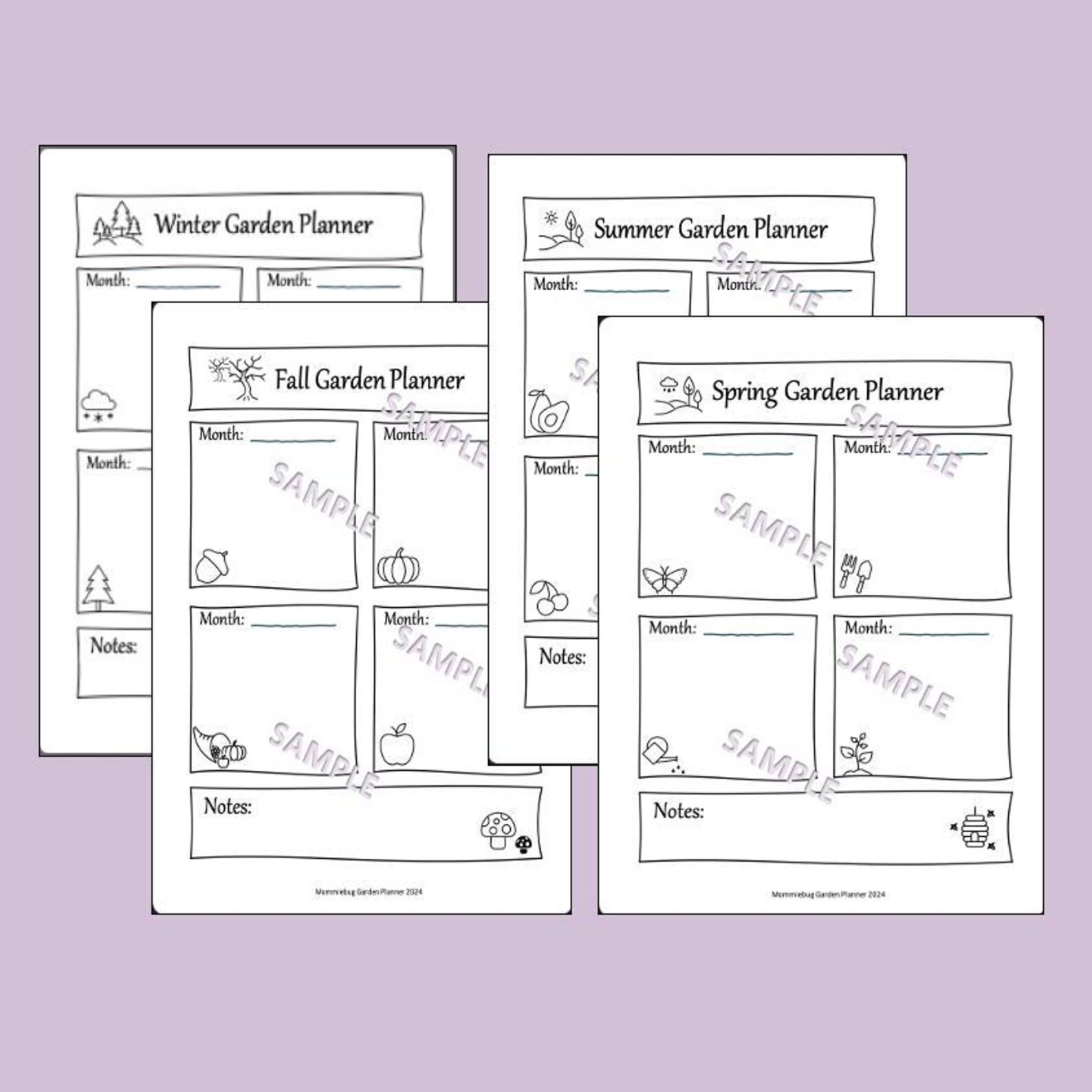 Simple Seasonal Gardening Calendar, Monthly Garden Calendar, Garden ...
