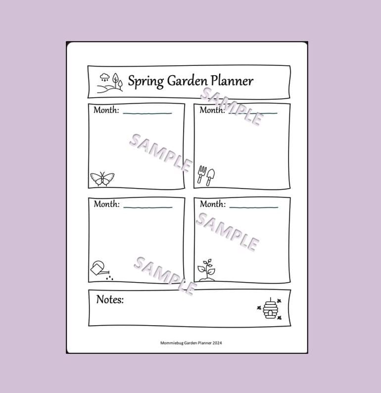 Simple Seasonal Gardening Calendar, Monthly Garden Calendar, Garden ...