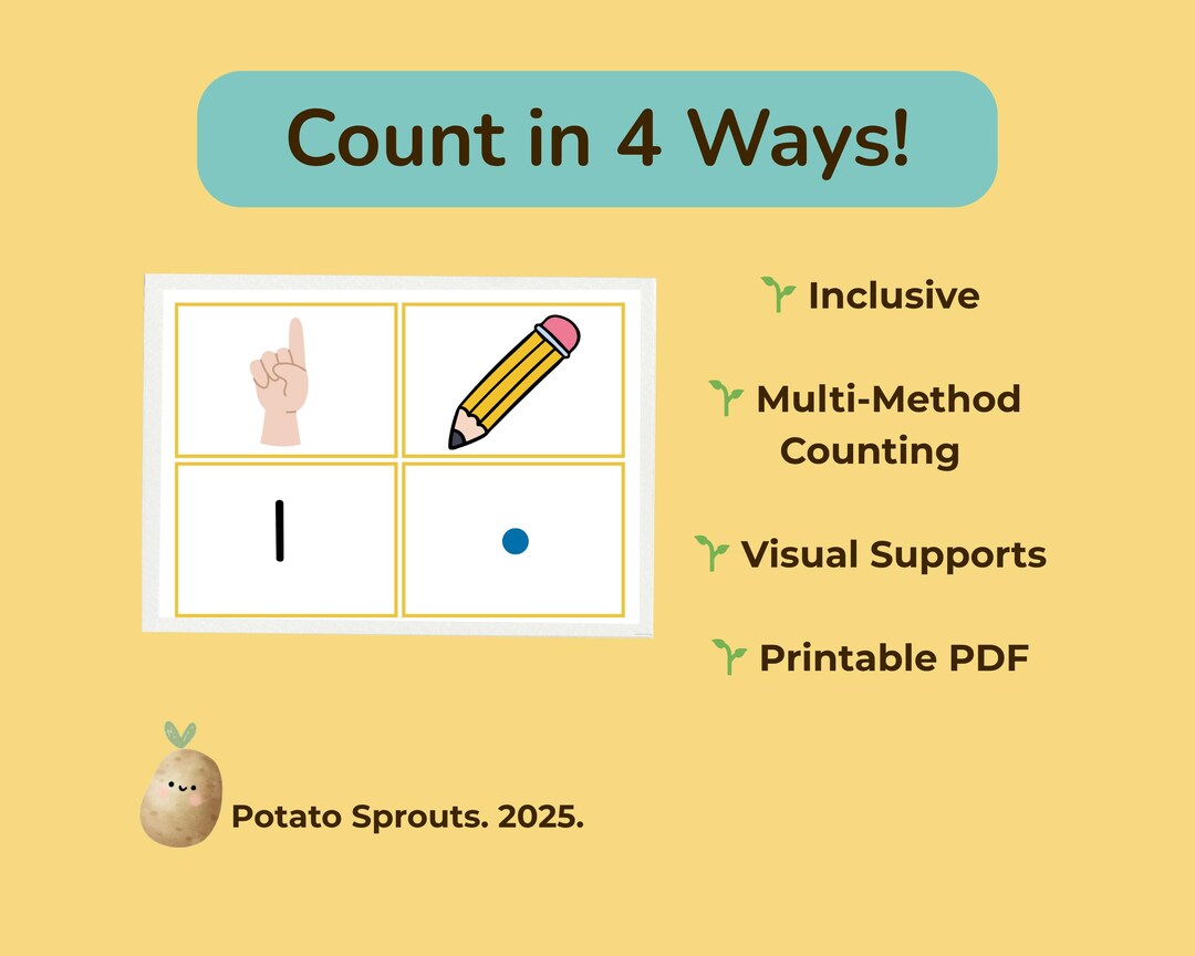 Count in 4 Ways! DIY Flashcards. Counting and Number Representation ...